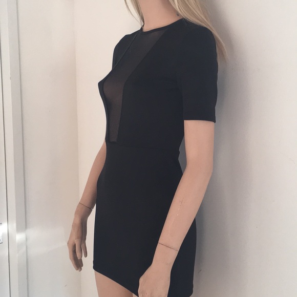 Tobi | Dresses | Sexy Tobi Blk Plunging Illusion Front Micro Mini ...